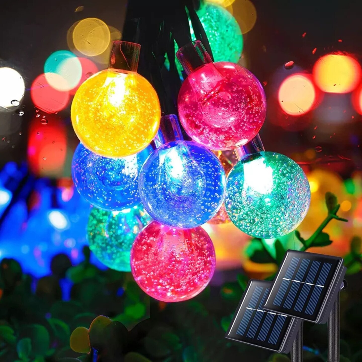 Kitcheniva 30 LED Solar String Ball Lights Waterproof Yard Decor 2 Pcs ...