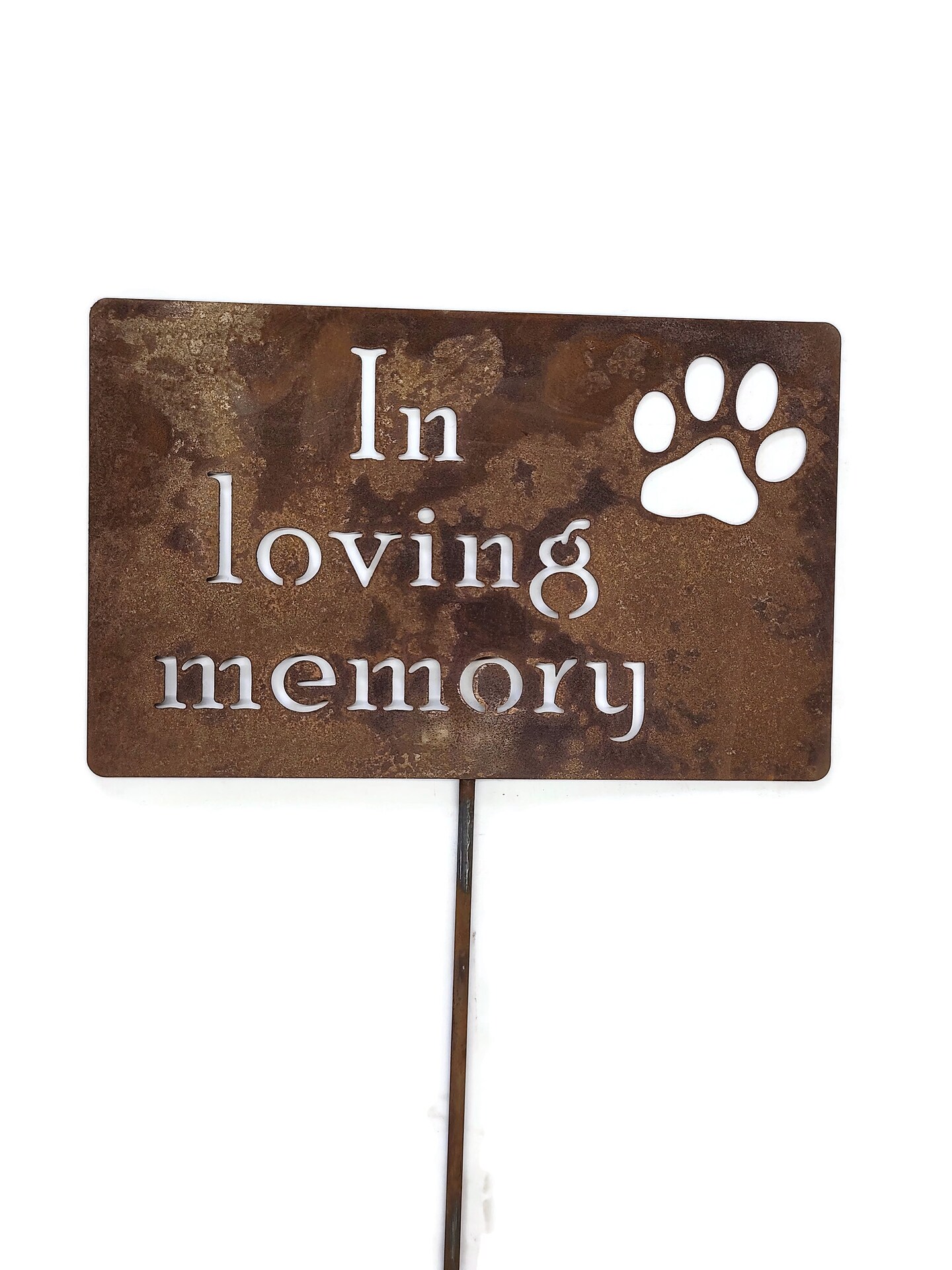 In loving memory Metal Garden Stake Grave Marker Heart Sign 23 to 33 ...