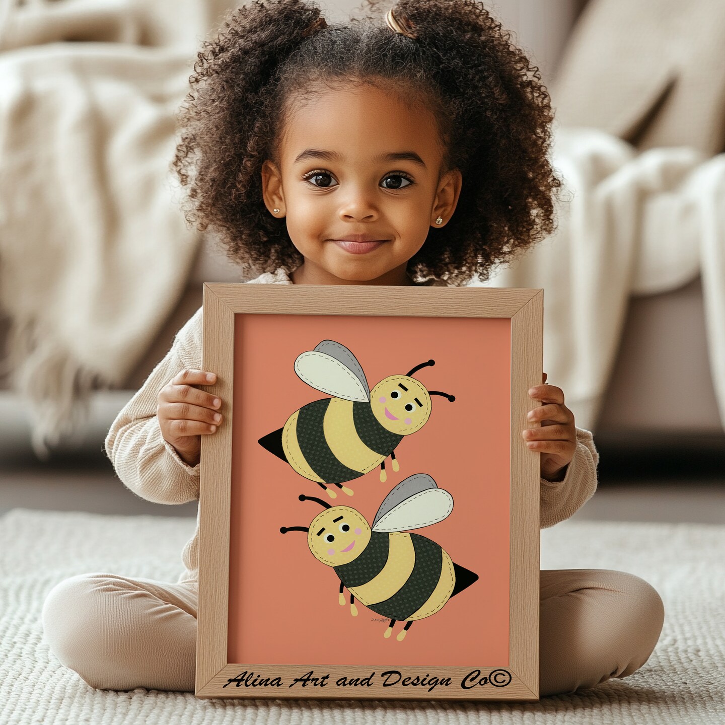 Double Bumble Bees Nursery Art Print | MakerPlace by Michaels