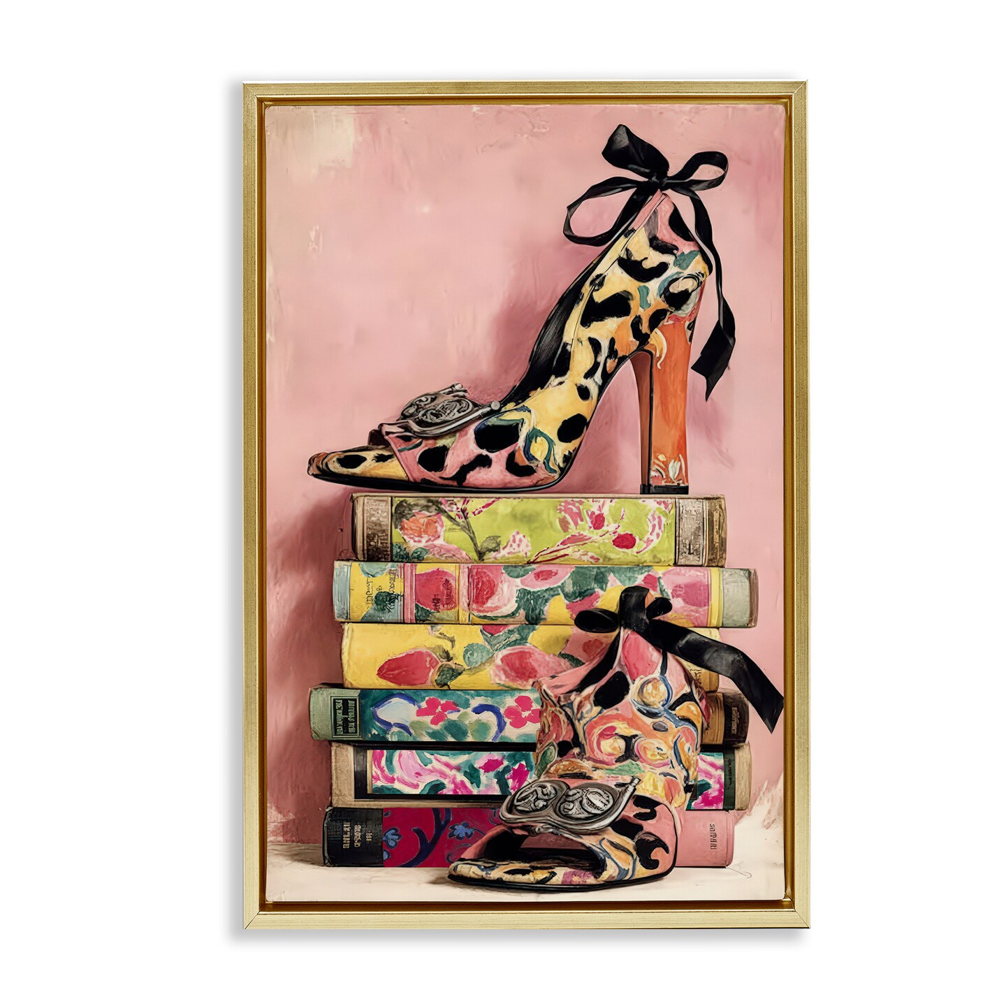 Stupell Industries On My Feet Heels & Books Floating Frame, design by ...