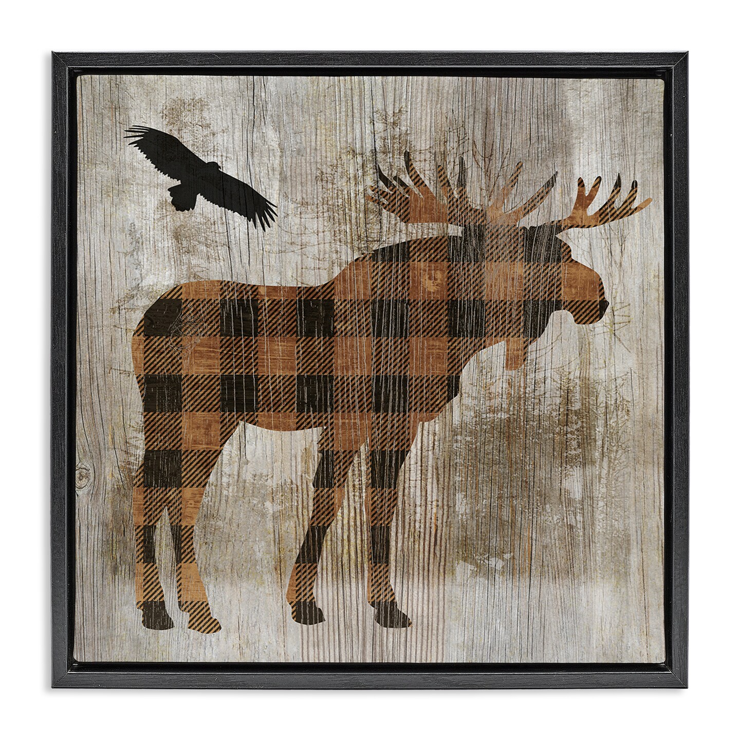 Stupell Industries Plaid Moose & Eagle Floating Frame By Susan Arnot ...