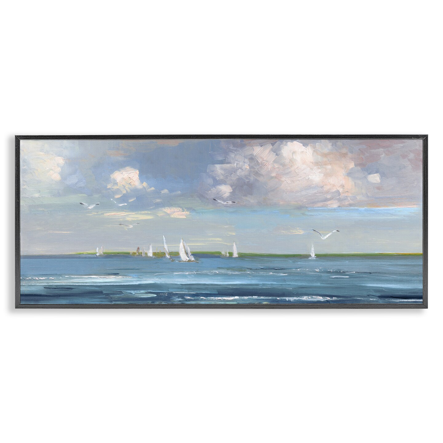 Stupell Industries Distant Sea Vessels Seascape Framed Giclee By Sally Swatland | Michaels