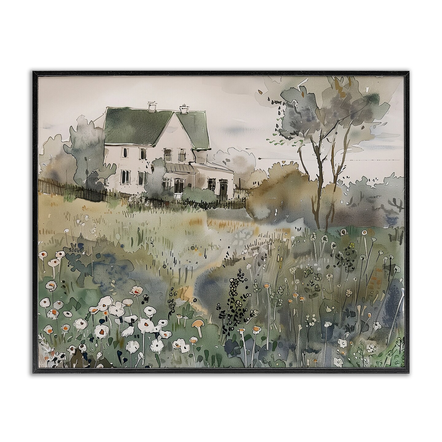 Stupell Industries Abstract English Cottage View Framed Giclee By ...
