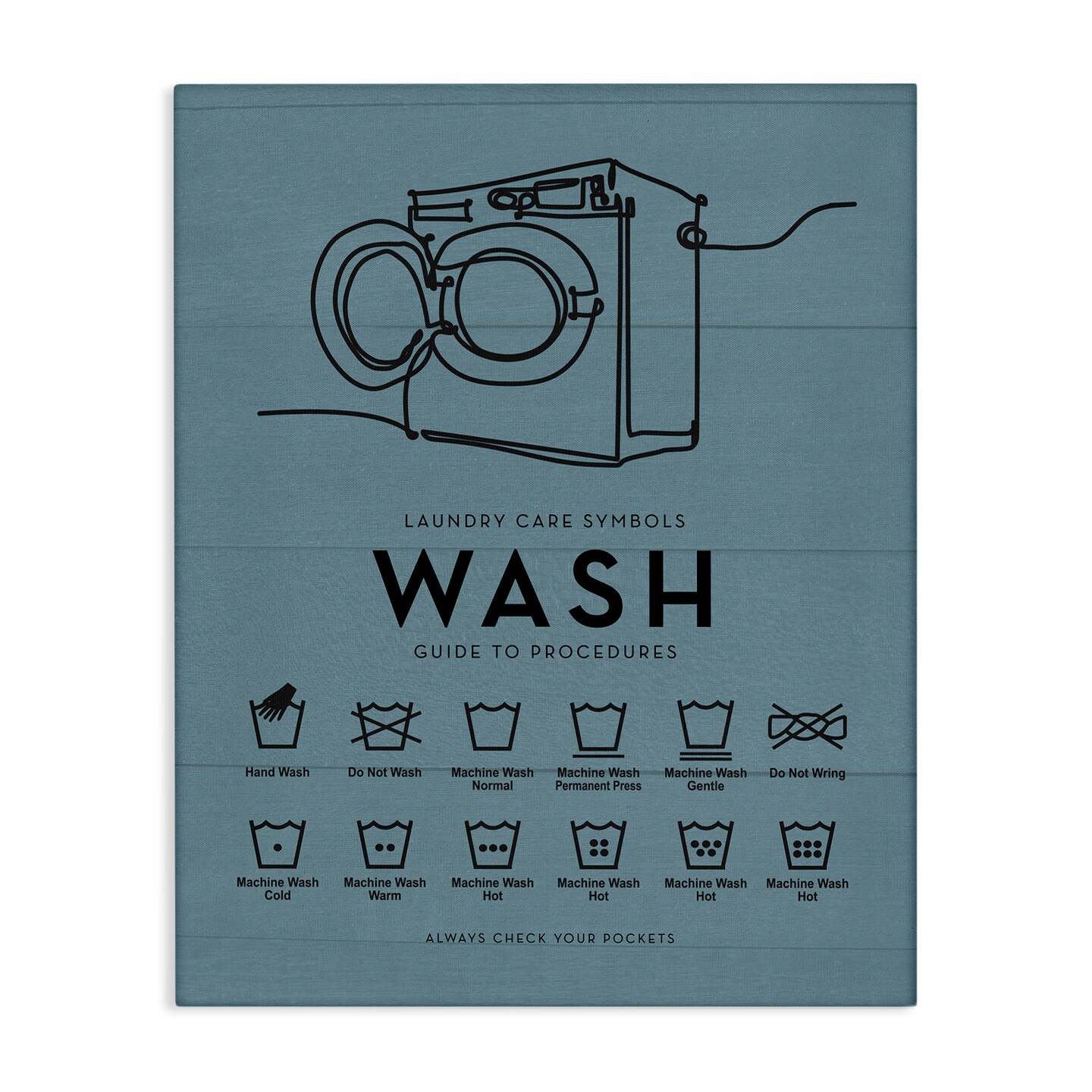 Stupell Industries Laundry Wash Reminders Canvas By Lettered and Lined ...