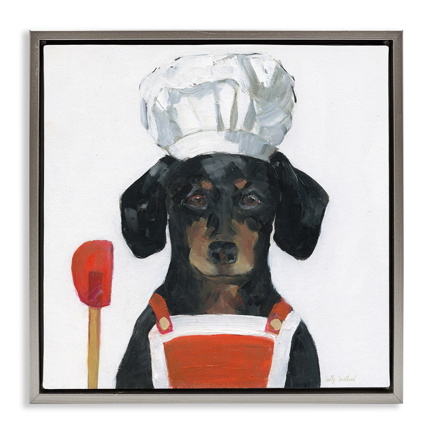 Stupell Industries Kitchen Chef Dog Floating Frame By Sally Swatland ...