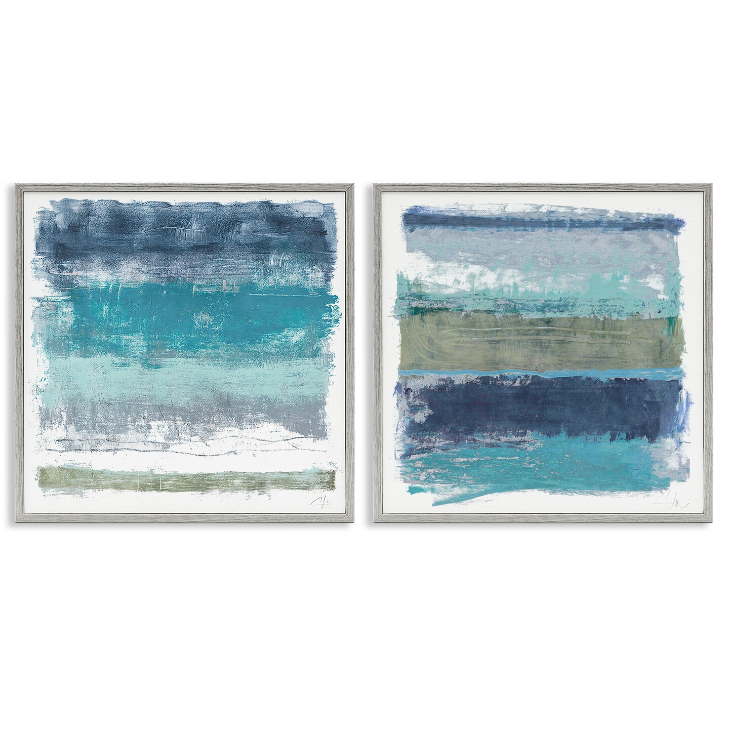 Stupell Industries Beachy Striped Abstractions 2pc Framed Giclee Set By ...