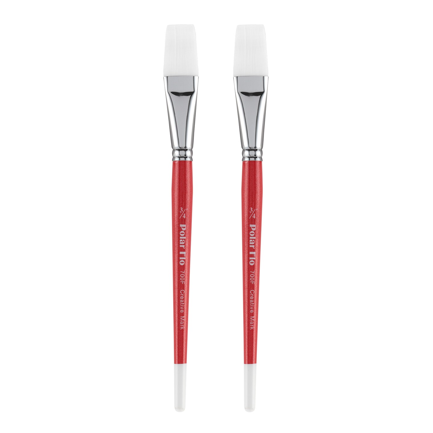 Creative Mark Polar Flo Professional Watercolor Brushes - Flat Packs of 2 - Short Handle, Nickel ...