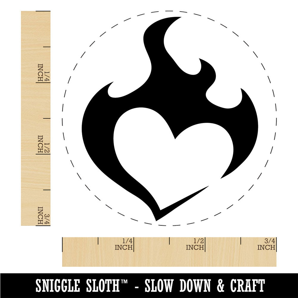Flaming Heart Burn Fire Passion Love Hot Heat Romance Rubber Stamp for ...