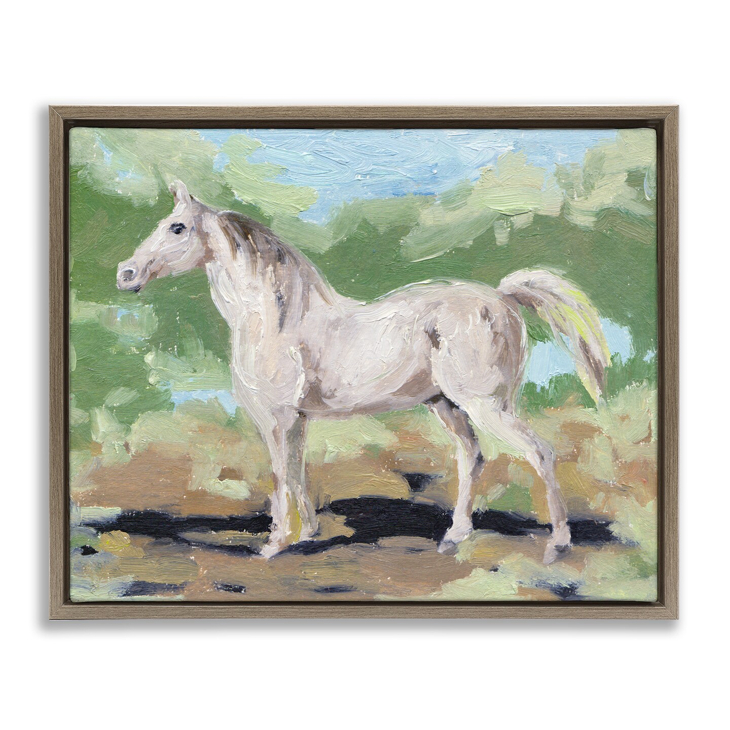 Stupell Industries A Quiet Gallop Horse Floating Frame By Melissa Wang ...