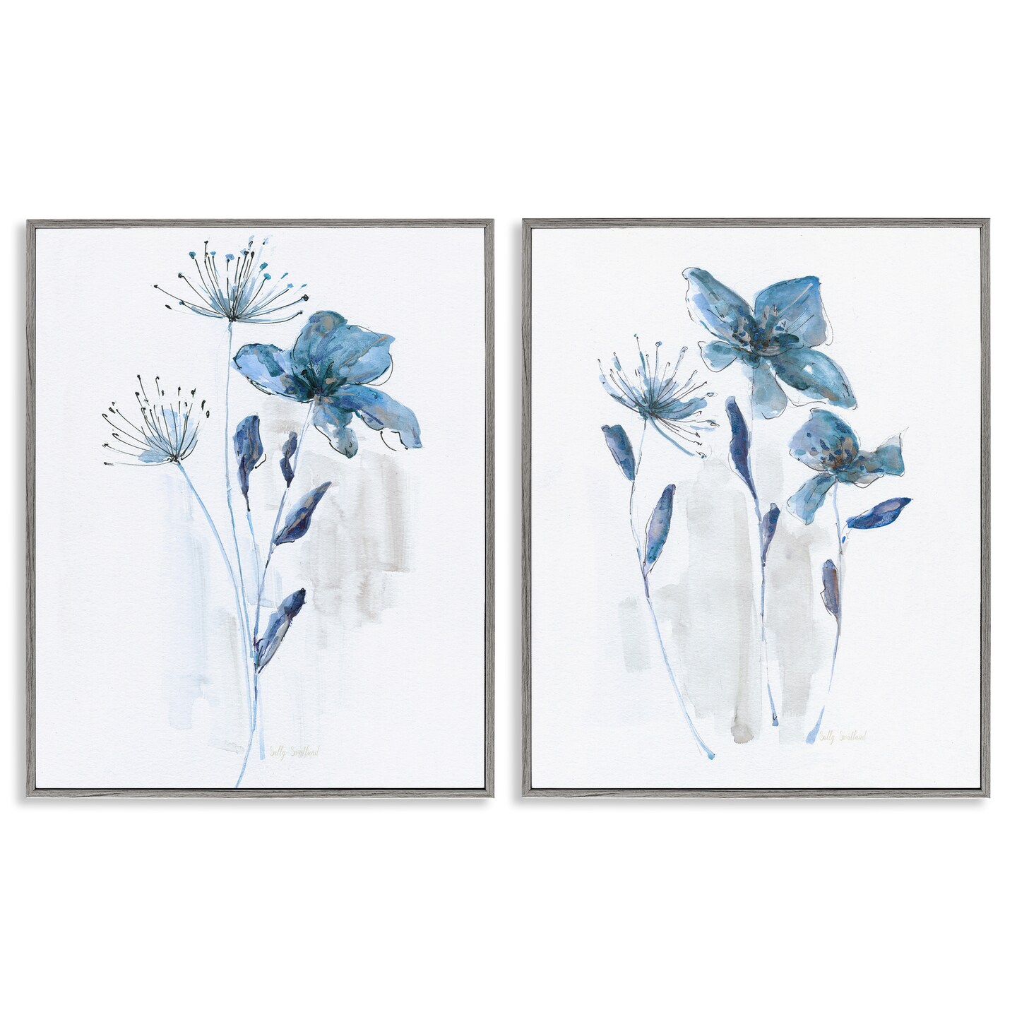 Stupell Industries Iris & Wildflower Bundles 2pc Framed Giclee Set By ...