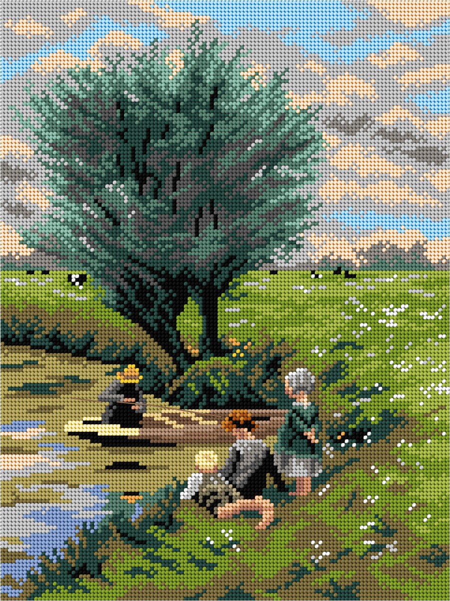 Needlepoint canvas for halfstitch without yarn after Emile Claus - By ...