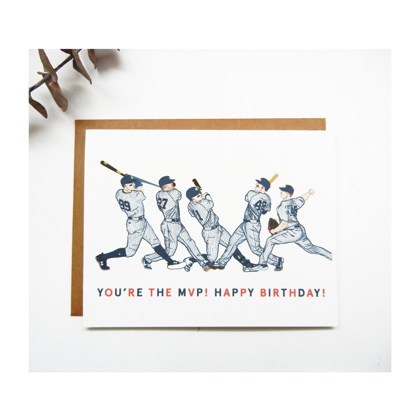New York Yankees Birthday Baseball Player Original Illustration Card ...