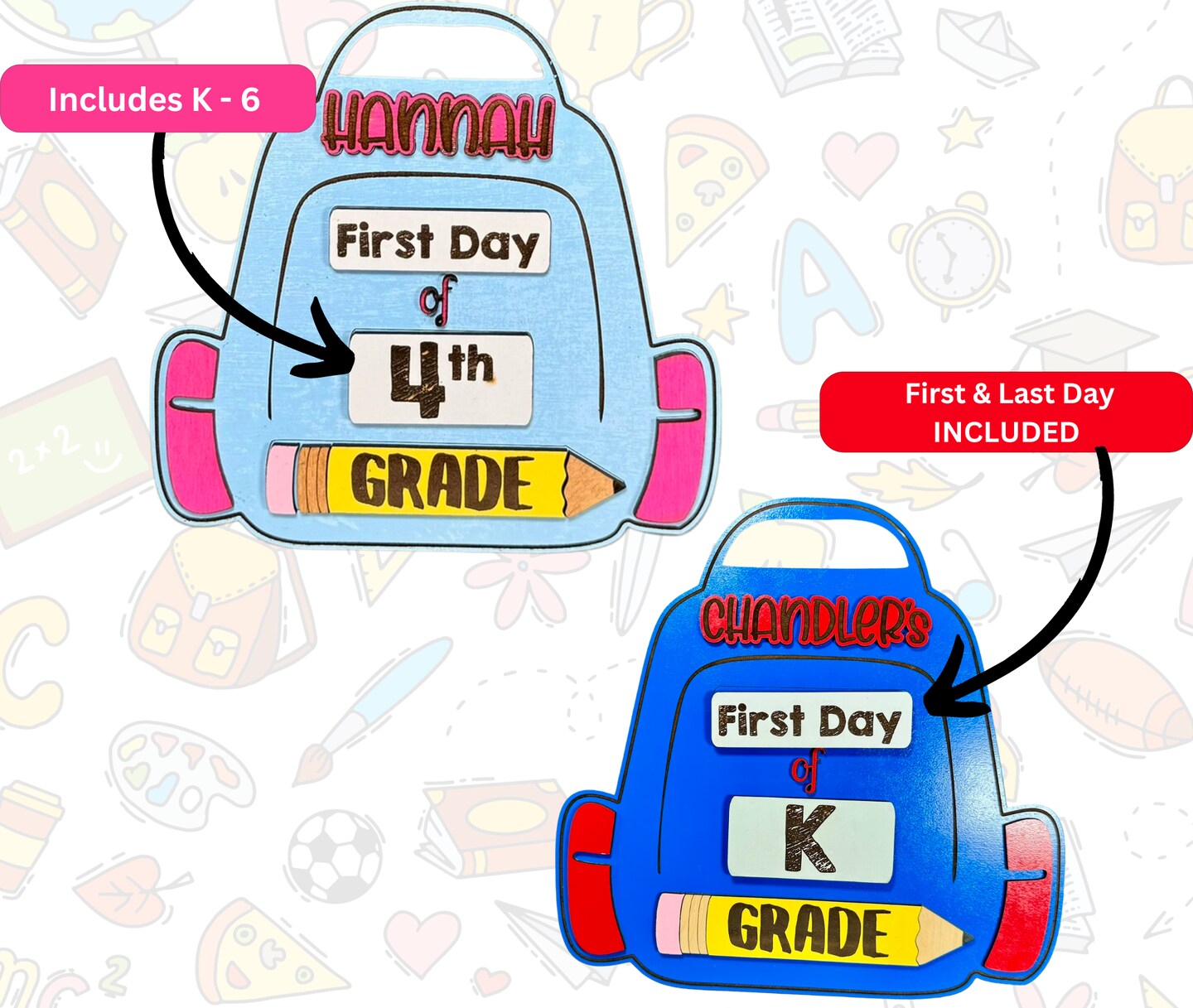 Celebrate School Days, First Day and Last Day, Reusable Props ...