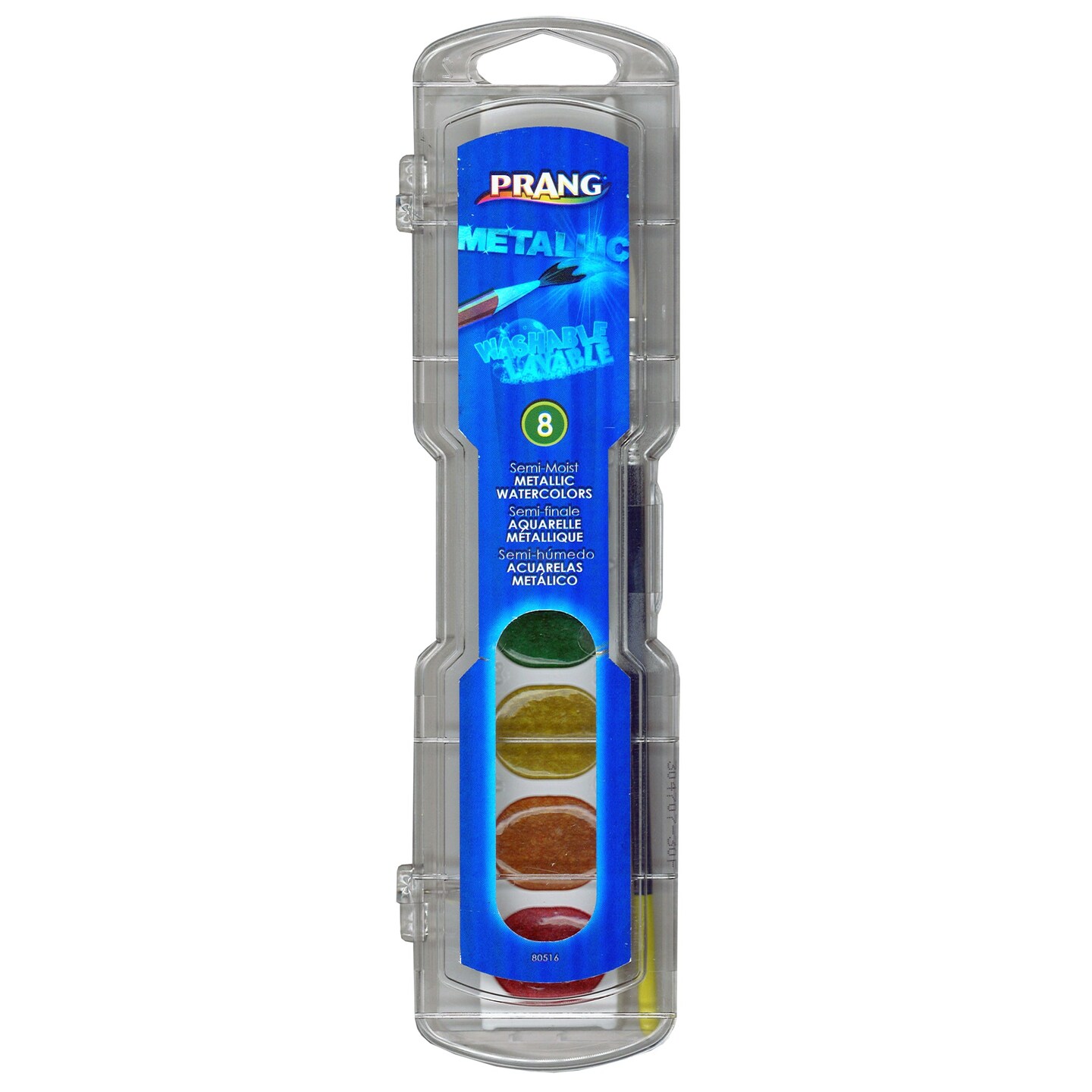 Washable Watercolors Set, 8 Assorted Metallic Colors w/Brush | Michaels