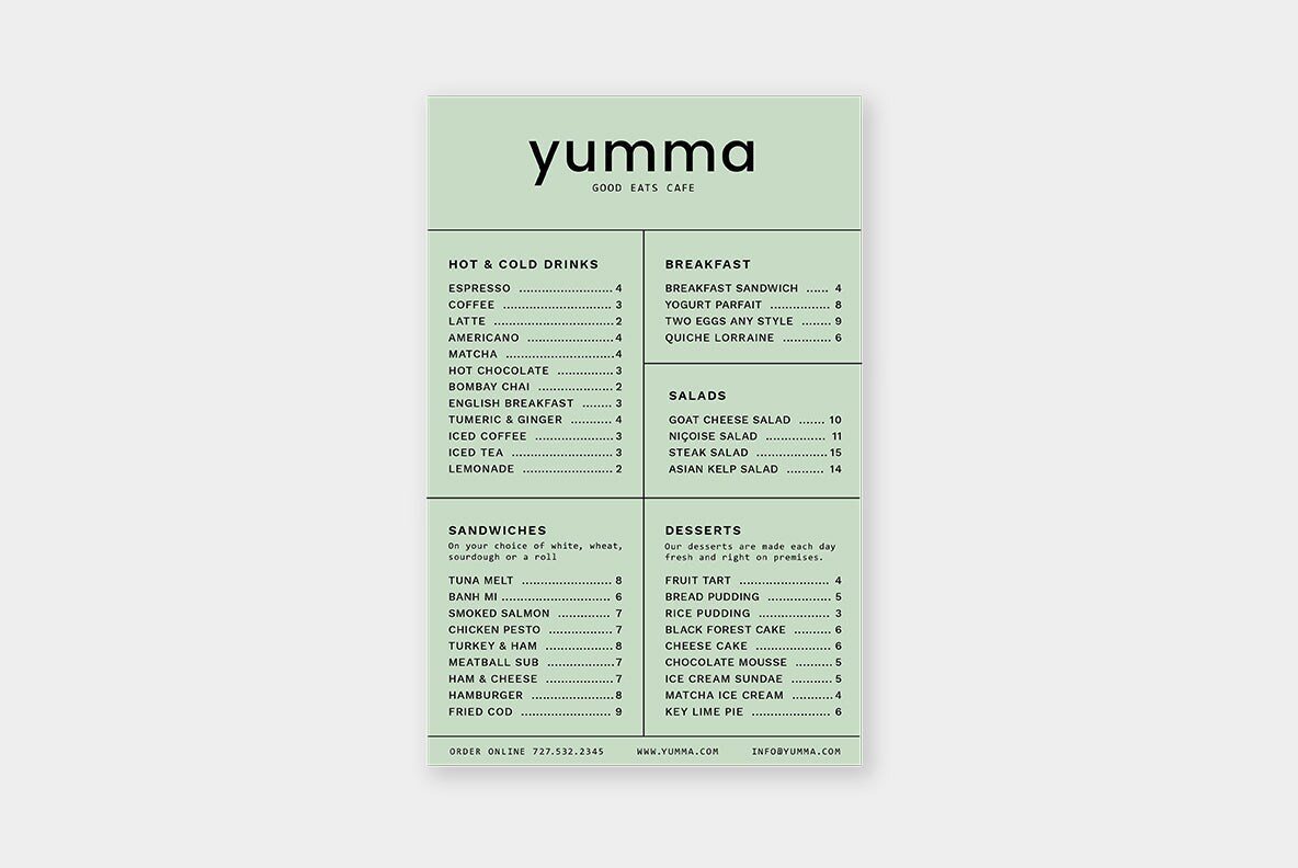 Yumma Menu | Michaels