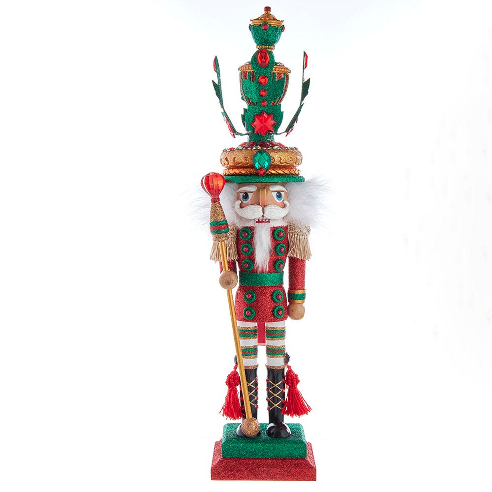 Kurt Adler 18-Inch Hollywood Red and Green Leaves Hat Nutcracker | Michaels