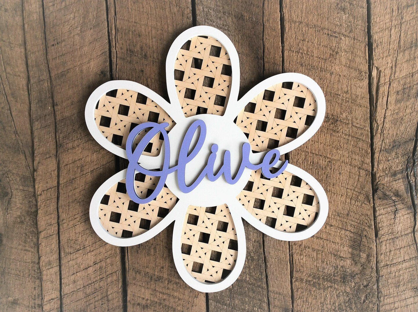 Daisy Nursery Name Sign, Floral Baby Sign, Girls Room Wall Decor ...