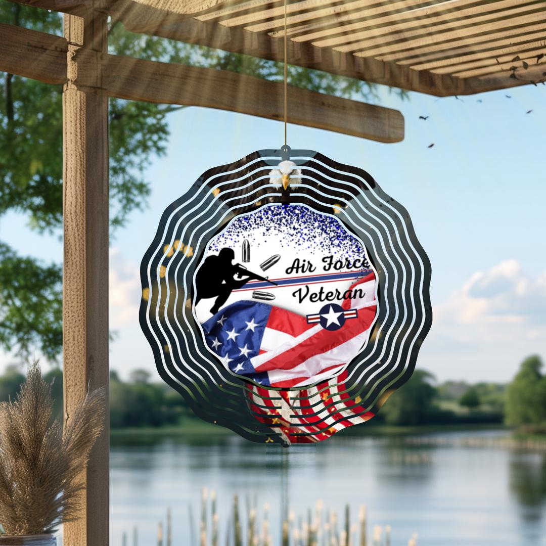 United States Air Force, Veteran, 10 inch Garden Wind Spinner ...