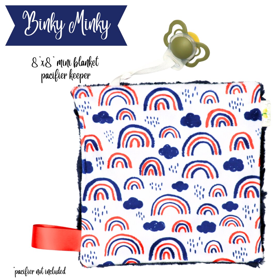 Red White Blue Rainbows | Binky Minky | Pacifier Keeper | Baby Shower ...