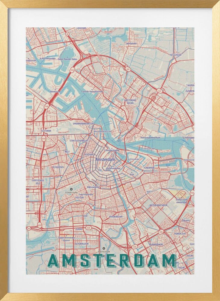 Retro Map Amsterdam Framed Art Wall Decor | Michaels