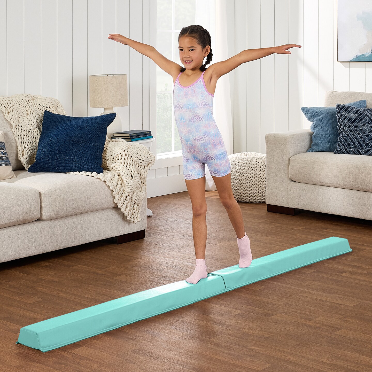 Best Choice Products 8ft Folding Floor Balance Beam 2-Panel for ...