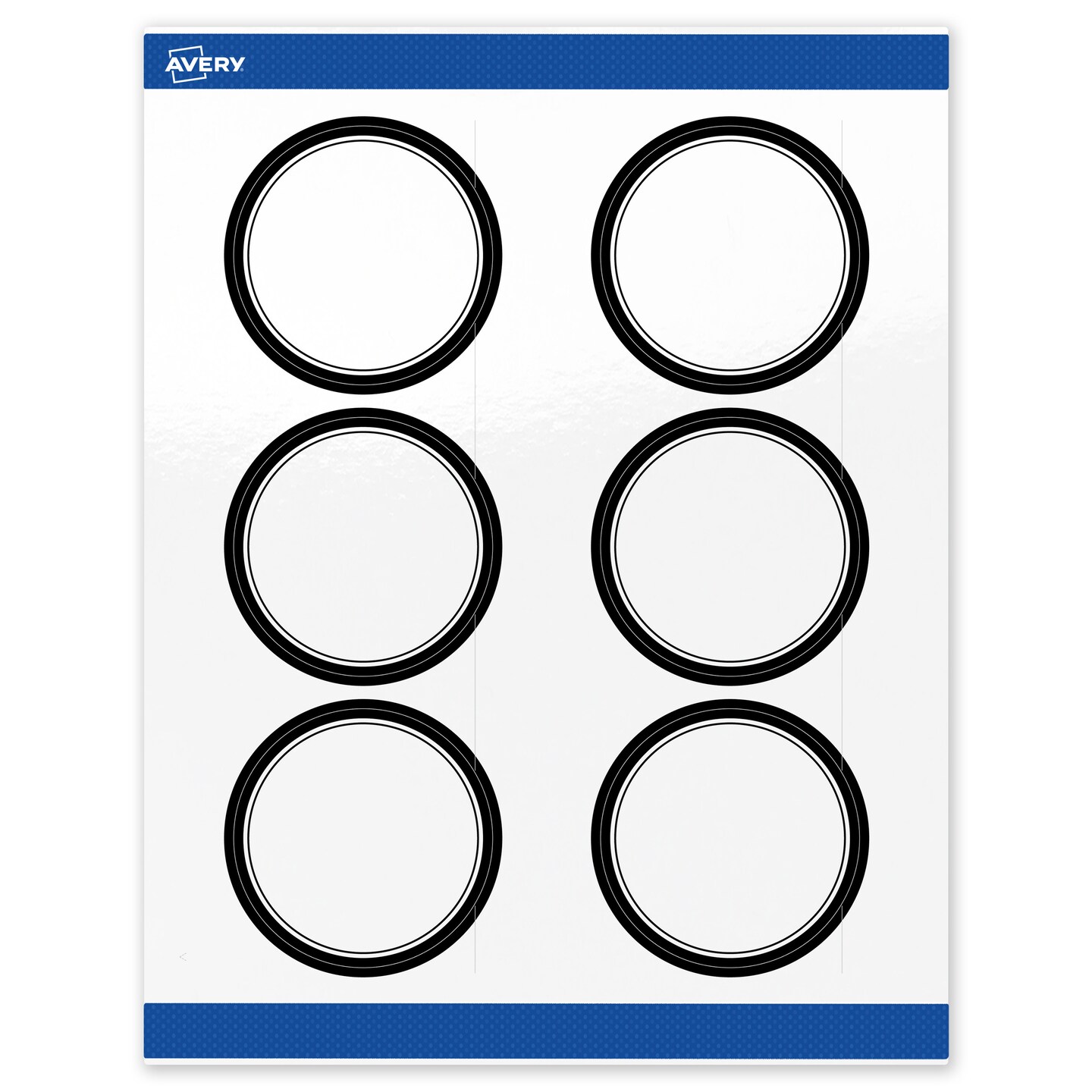 Avery Printable Round Labels, Double Black Border, 3" Diameter, Glossy ...