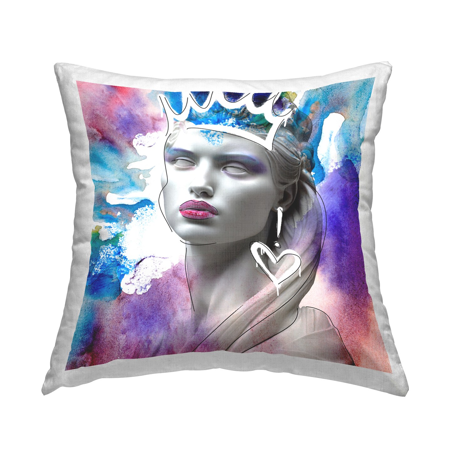 Modern Crowned Woman Decorative Printed Throw Pillow Design by CAD ...