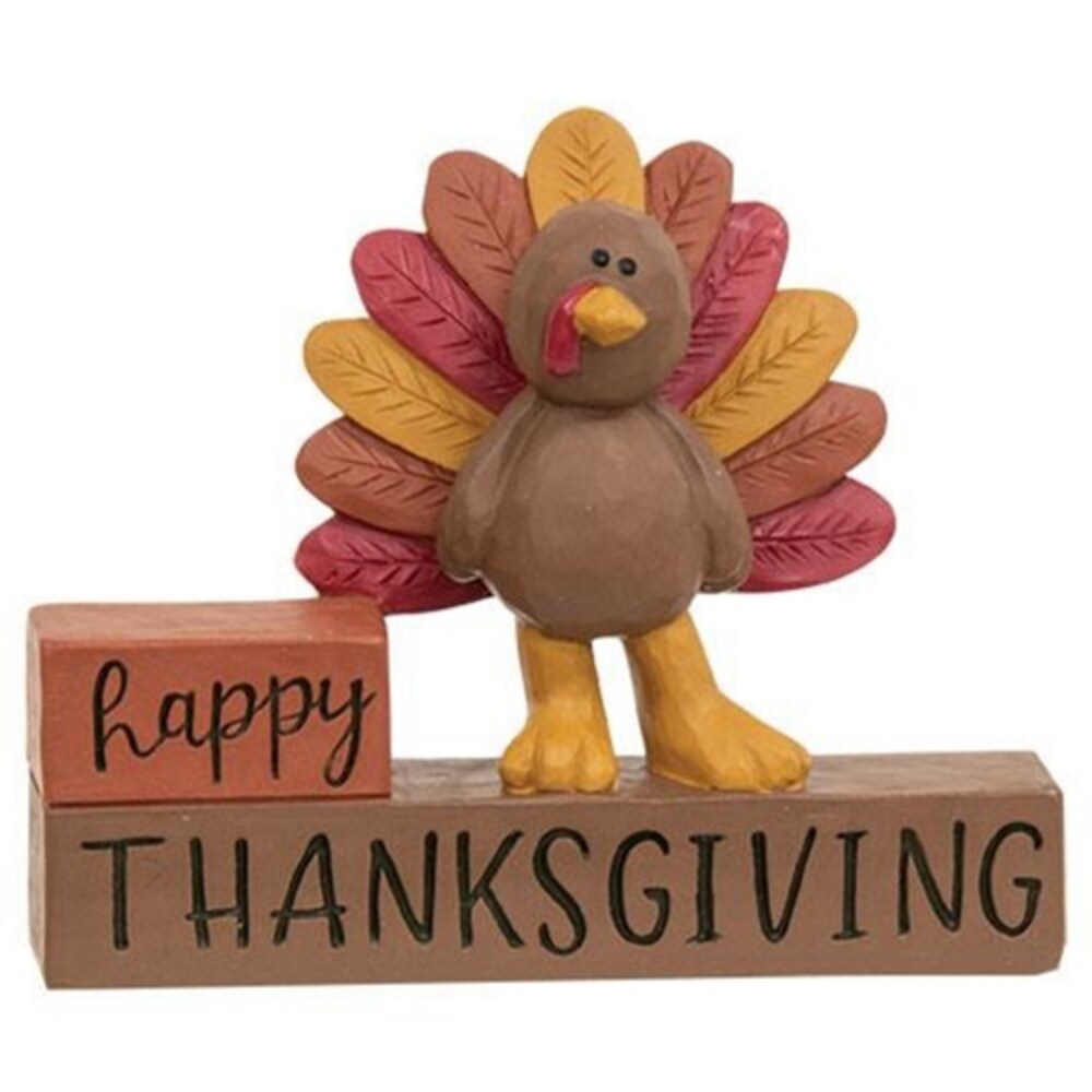 Happy Thanksgiving Resin Block With Turkey | Michaels