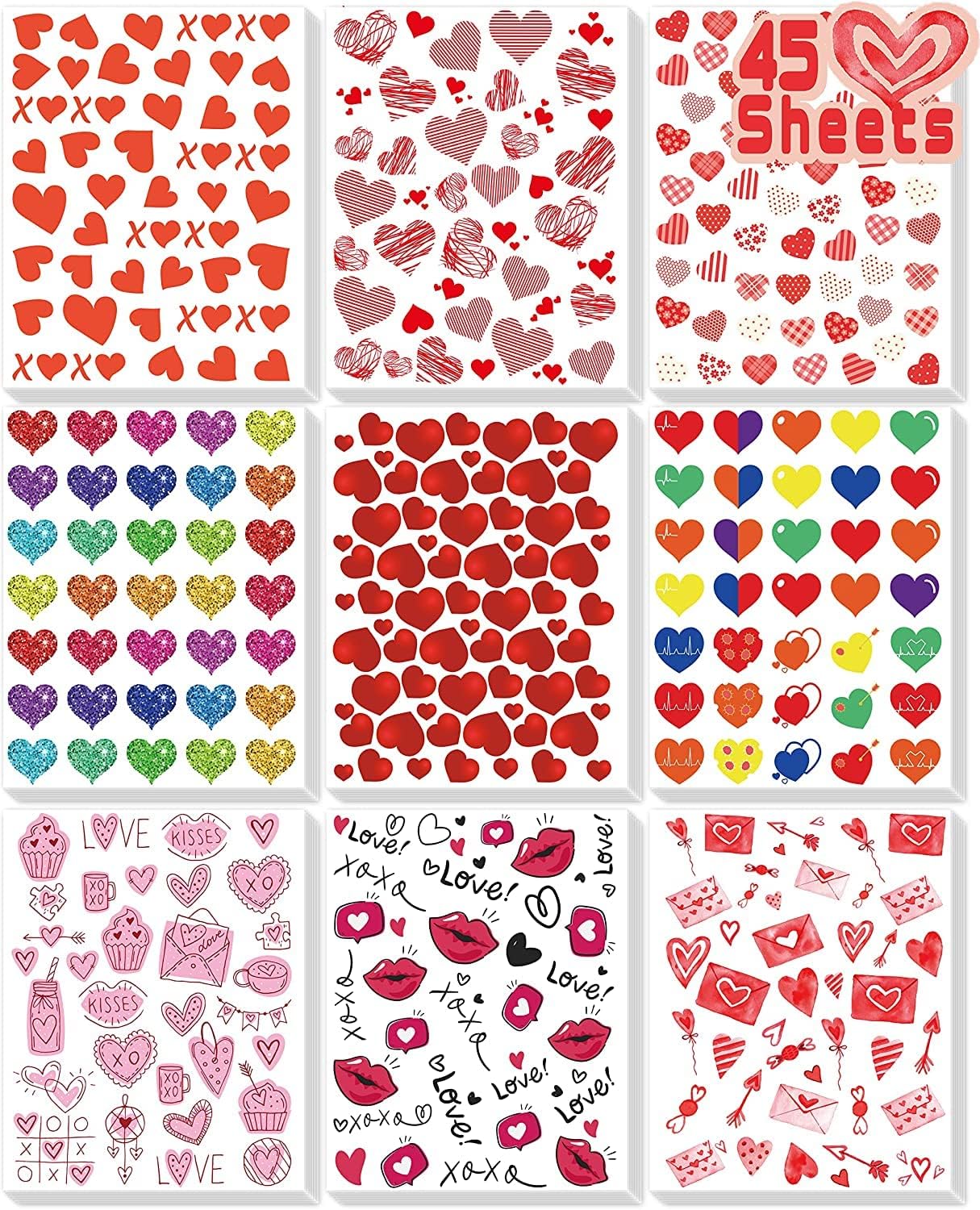 Valentines Heart Stickers for Kids - 2000PCS Cute Valentines Day ...