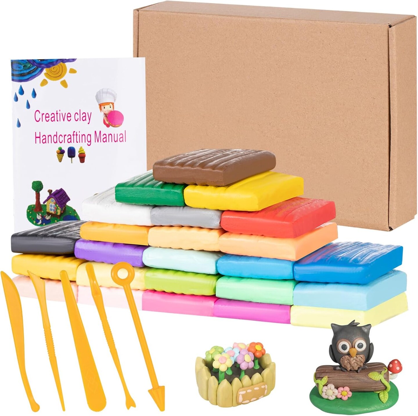 Clay 24 Colors Creative Clay Kit Air Dry Clay Modelling Clay with ...