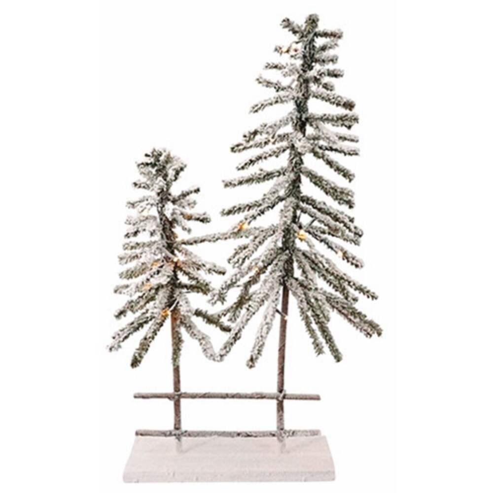 2 Flocked Trees With Led Lights | Michaels