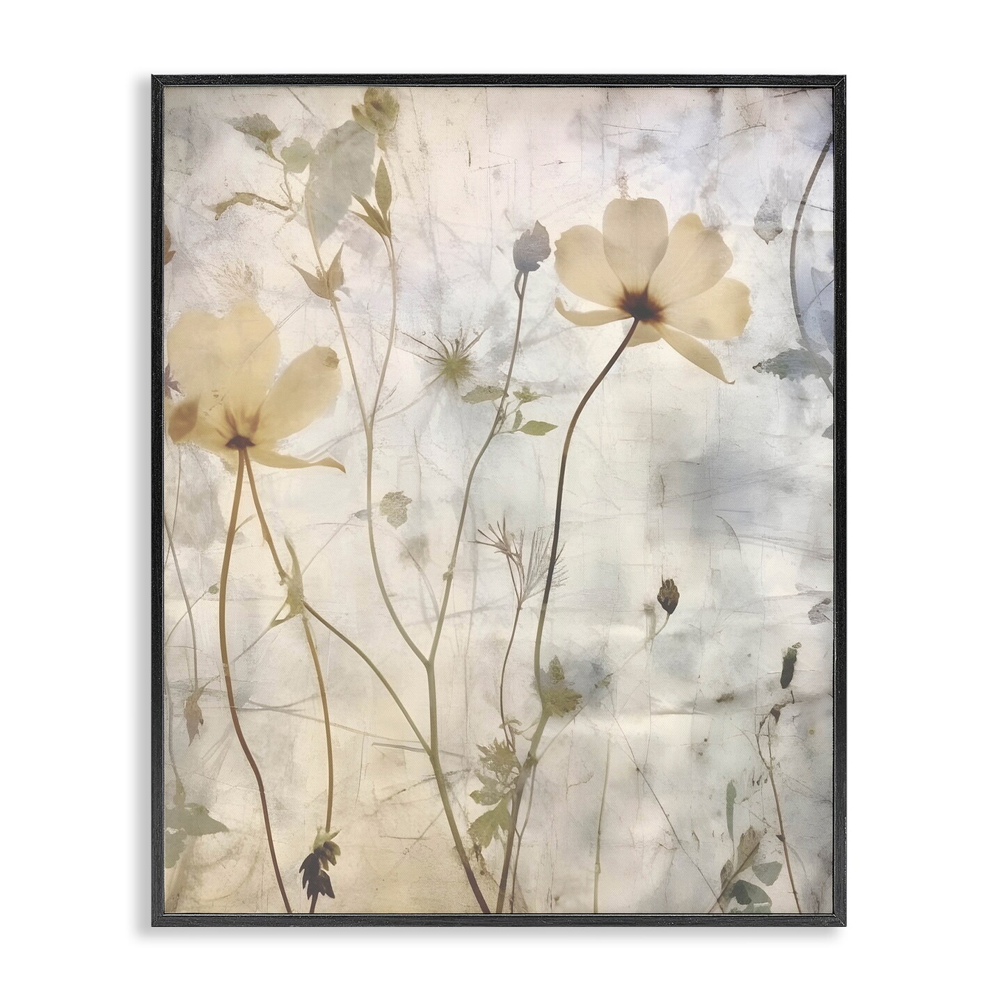 Stupell Industries Soft Neutral Botanicals Framed Giclee Wall Art ...