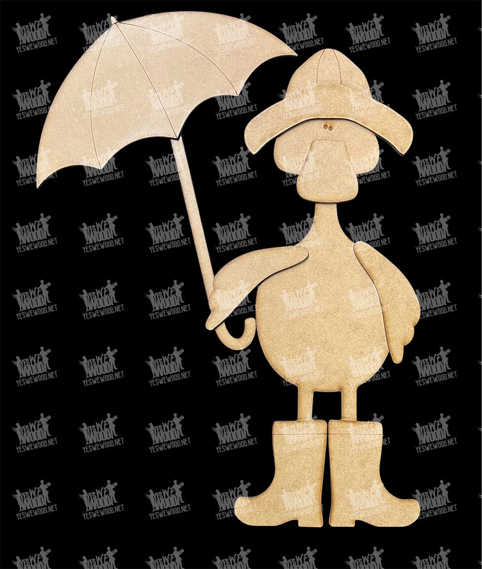 Duck with Umbrella, Spring, Door Hanger, Shelf Sitter, Rain, Blank Kit ...