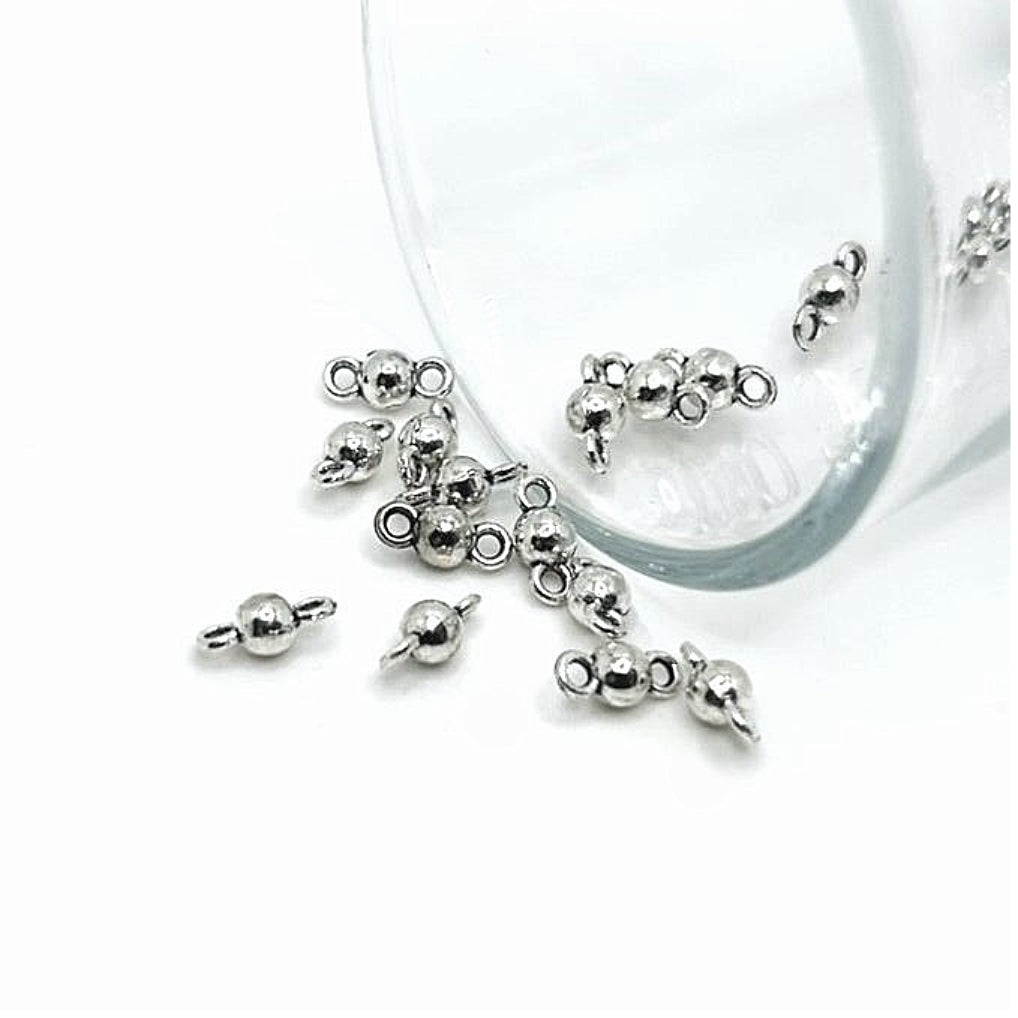 4, 20 or 50 Pieces: Tiny Antique Silver Ball Connectors | Michaels