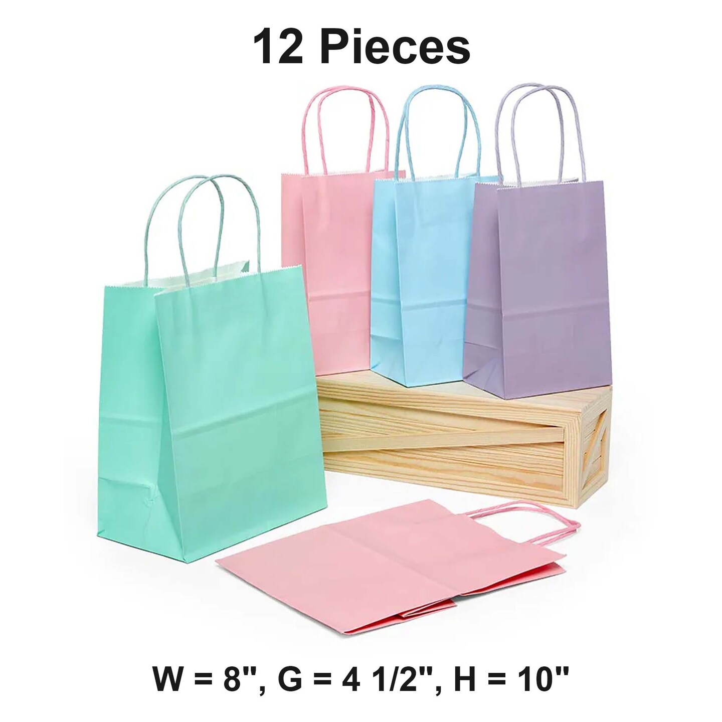 Solid Pastel Colored Paper Shopping Bags 8" x 4 1/2" x 10" | Michaels