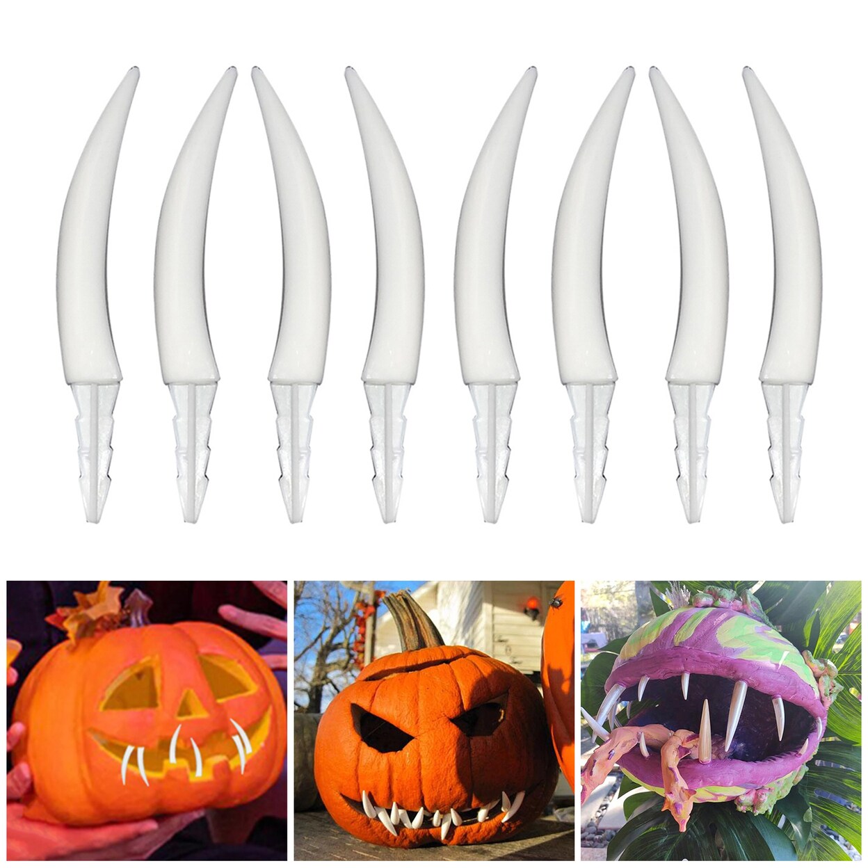 16 Pcs Halloween Pumpkin Teeth Spooky Pumpkin Teeth Insert Jack O ...