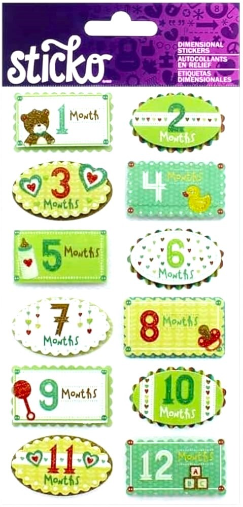 Sticko Baby's First Year Dimensional Stickers | Michaels