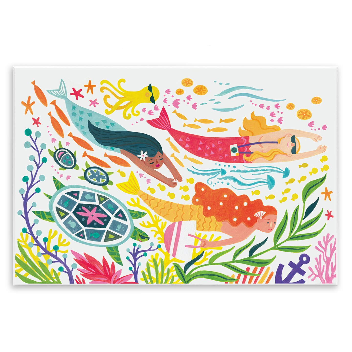 Stupell Industries Underwater Swimming Mermaids Wall Plaque Art Design ...