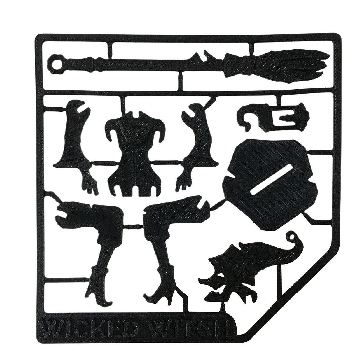 3D Printed Witch Assembly Toy Halloween Flying Broom Witch Building ...