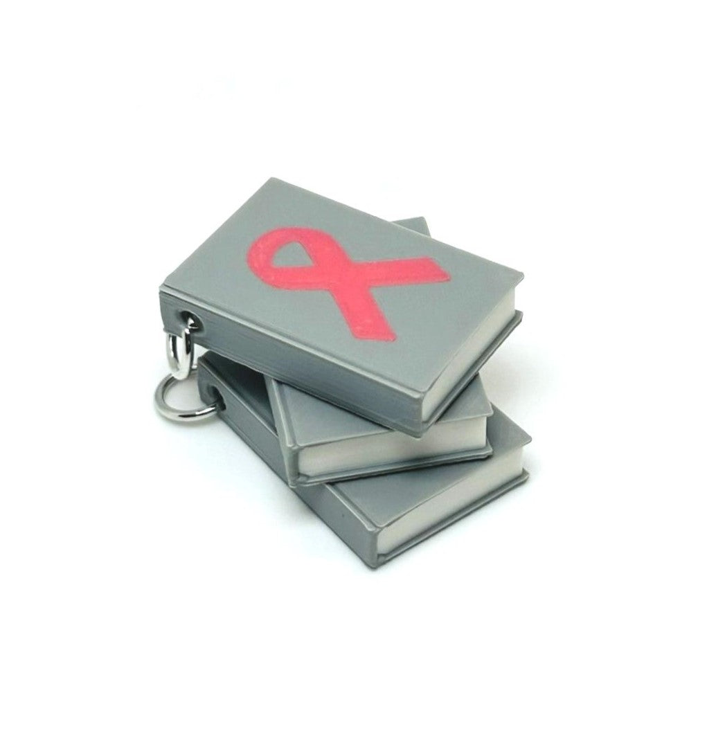 3D Pink Awareness Ribbon Book Charms, 27x18mm, Count: 20 Pieces | Michaels