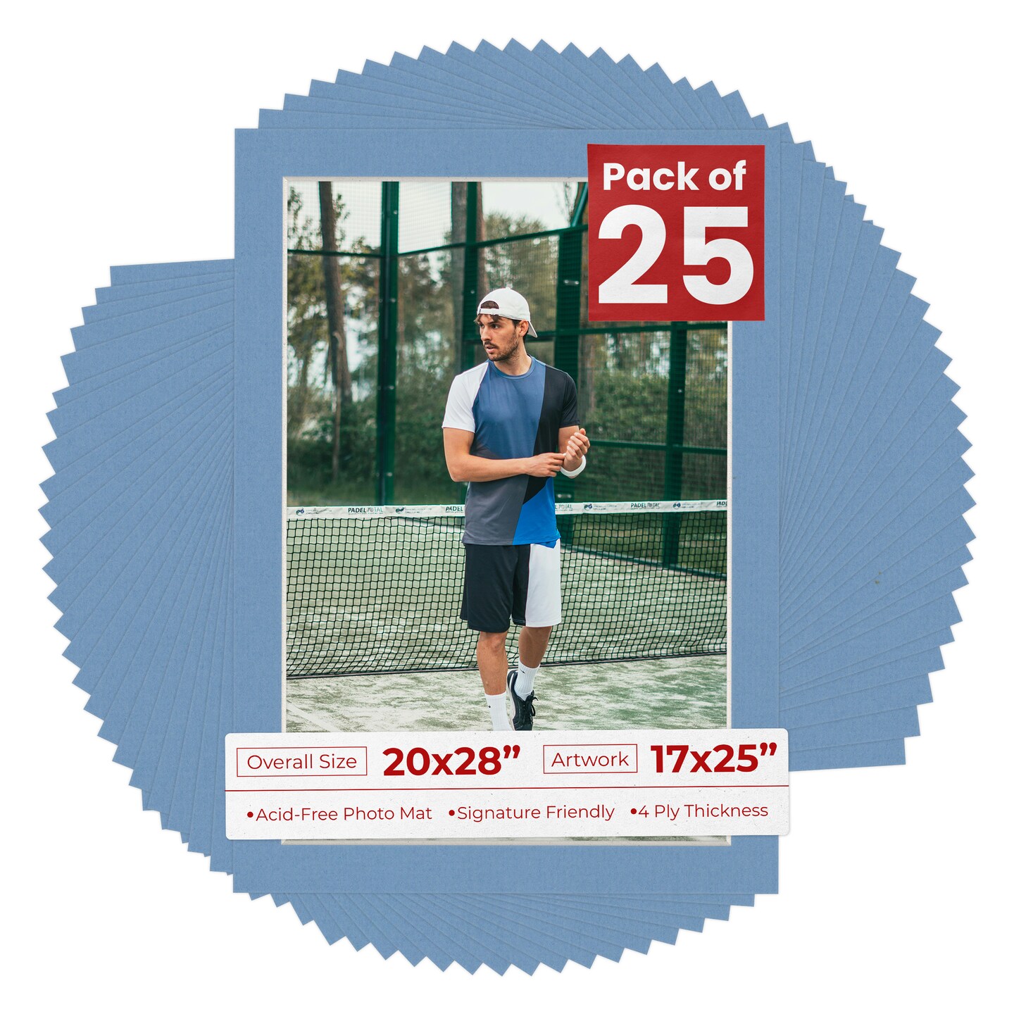 Brittany Blue Mat Board for 20x28 Frames - Fits 17x25 Photos, Color ...
