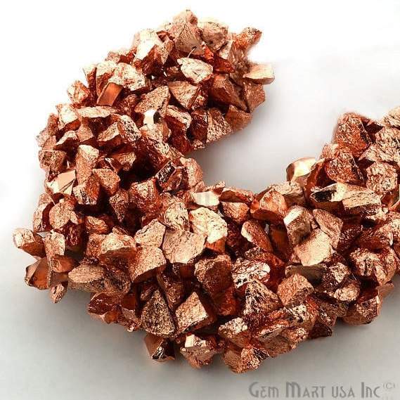 1 Strand Copper Pyrite AAA High Quality Rough Nugget Chips 10Inch ...