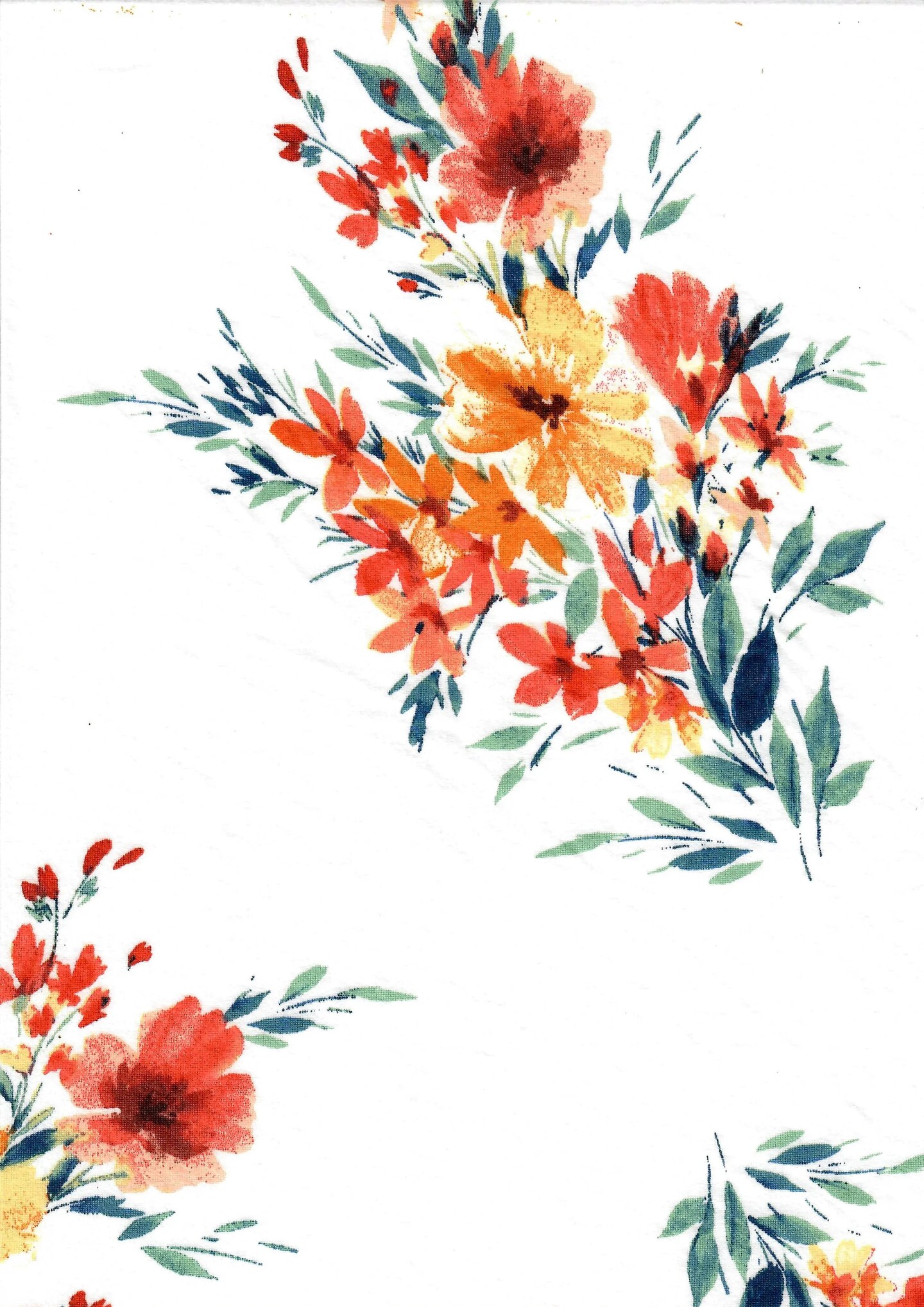 1 Yard Floral DTY Brushed Knit Fabric Soft Stretch Print 58/60 Inches ...