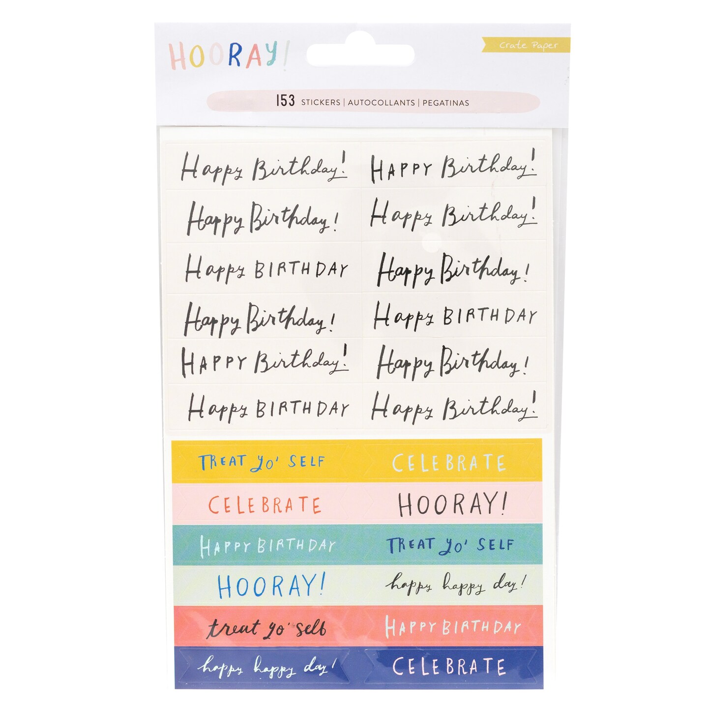 Hooray Phrase Stickers 153/Pkg-W/Glitter & Foil Accents | Michaels