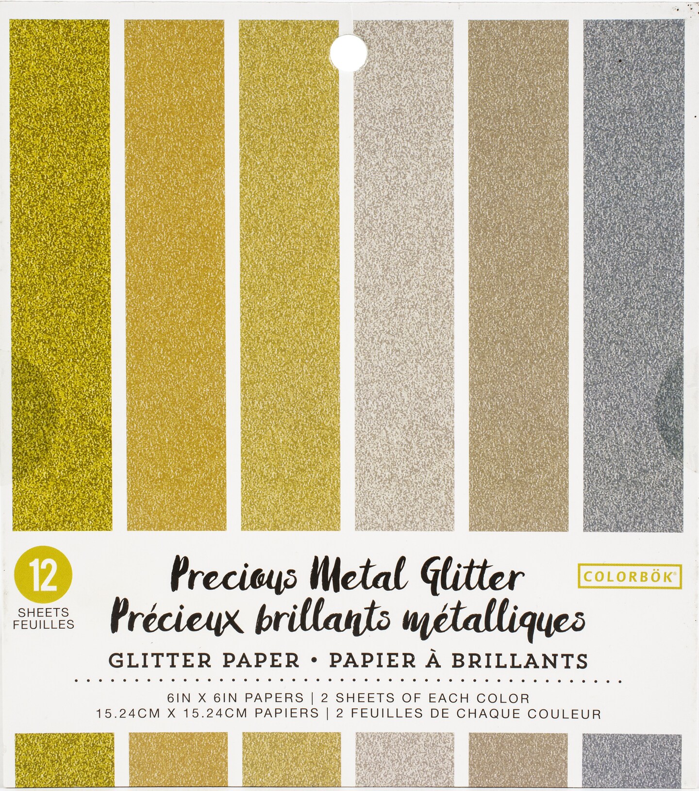 Colorbok Glitter Paper Pad 6"X6" 12/Pkg-Precious Metal | Michaels