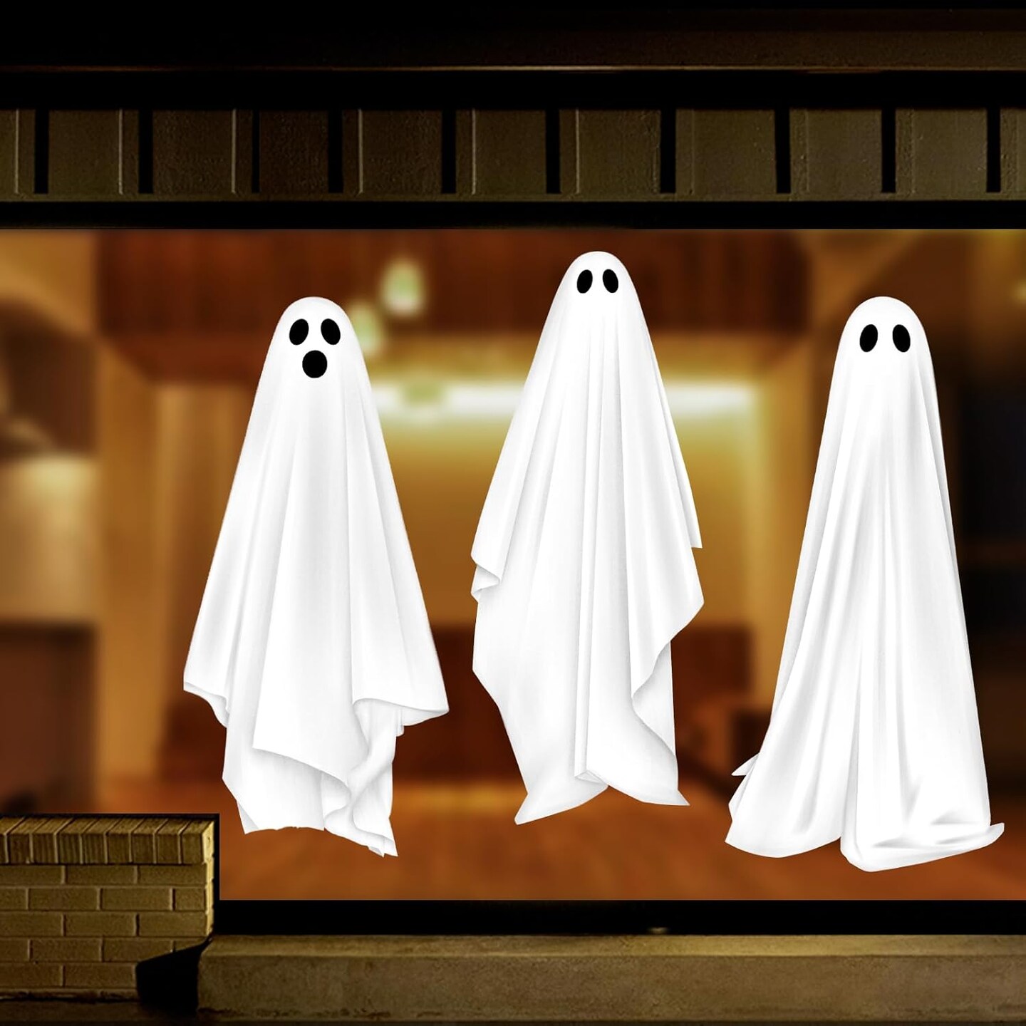 3 Sheets Large White Ghosts Halloween Window Decals | Michaels