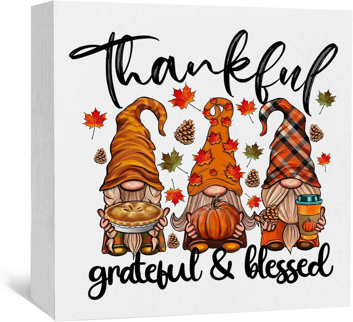 Fall Gnomes Wooden Signs - Thankful Grateful Blessed Fall Decor | Michaels
