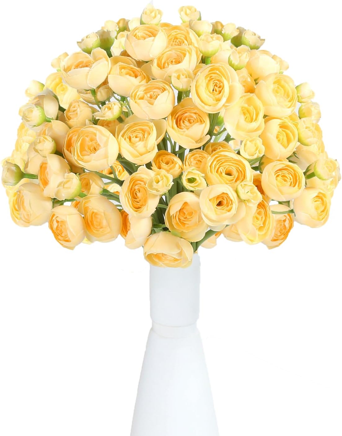 Yellow Artificial Flower Fake Yellow Peonies Silk Mini Ranunculus ...