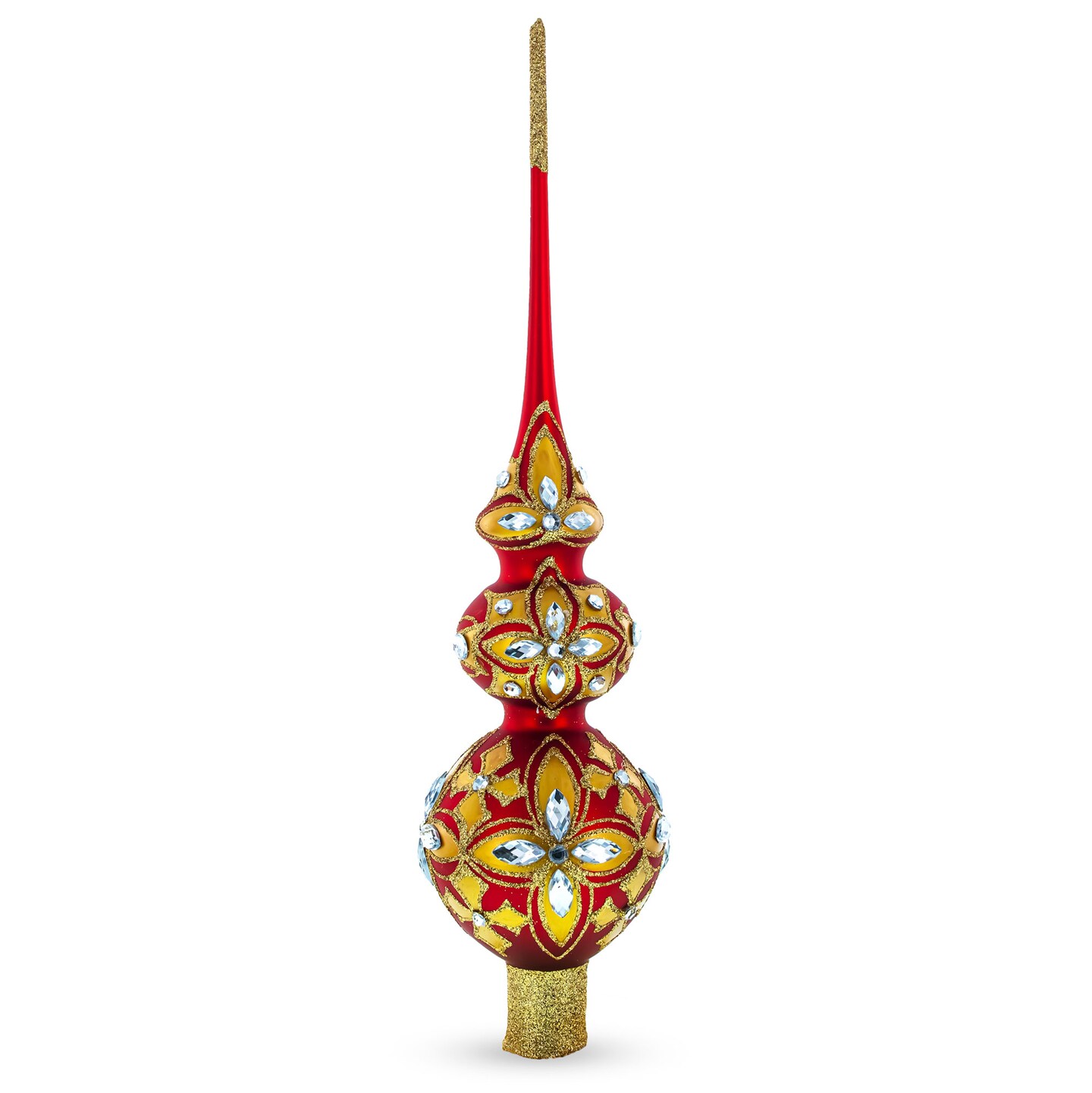 Diamond Stars Double Ball Glass Christmas Tree Topper 16 Inches | Michaels