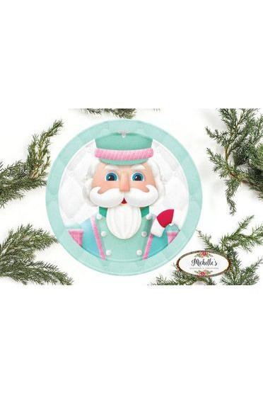 Mint Green Nutcracker Round Sign Ornament | Michaels